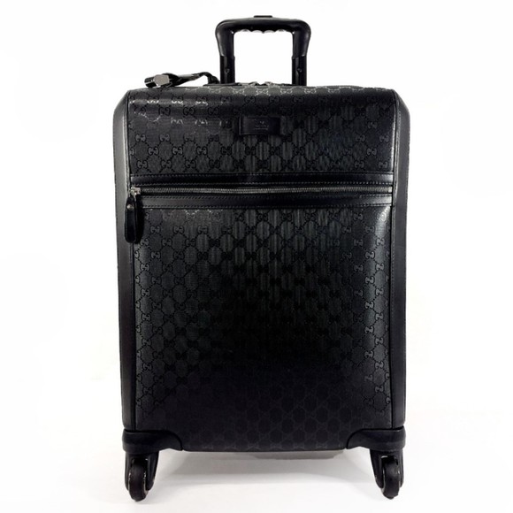 Gucci | Bags | Gucci Suitcase Carry Case Leather Gg Implement Black ...